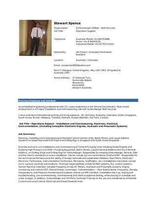 Stewart Spence Elect_Comm CV 2015 | DOCX | Civil Engineering Industry ...