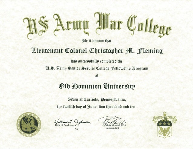 War College Diploma