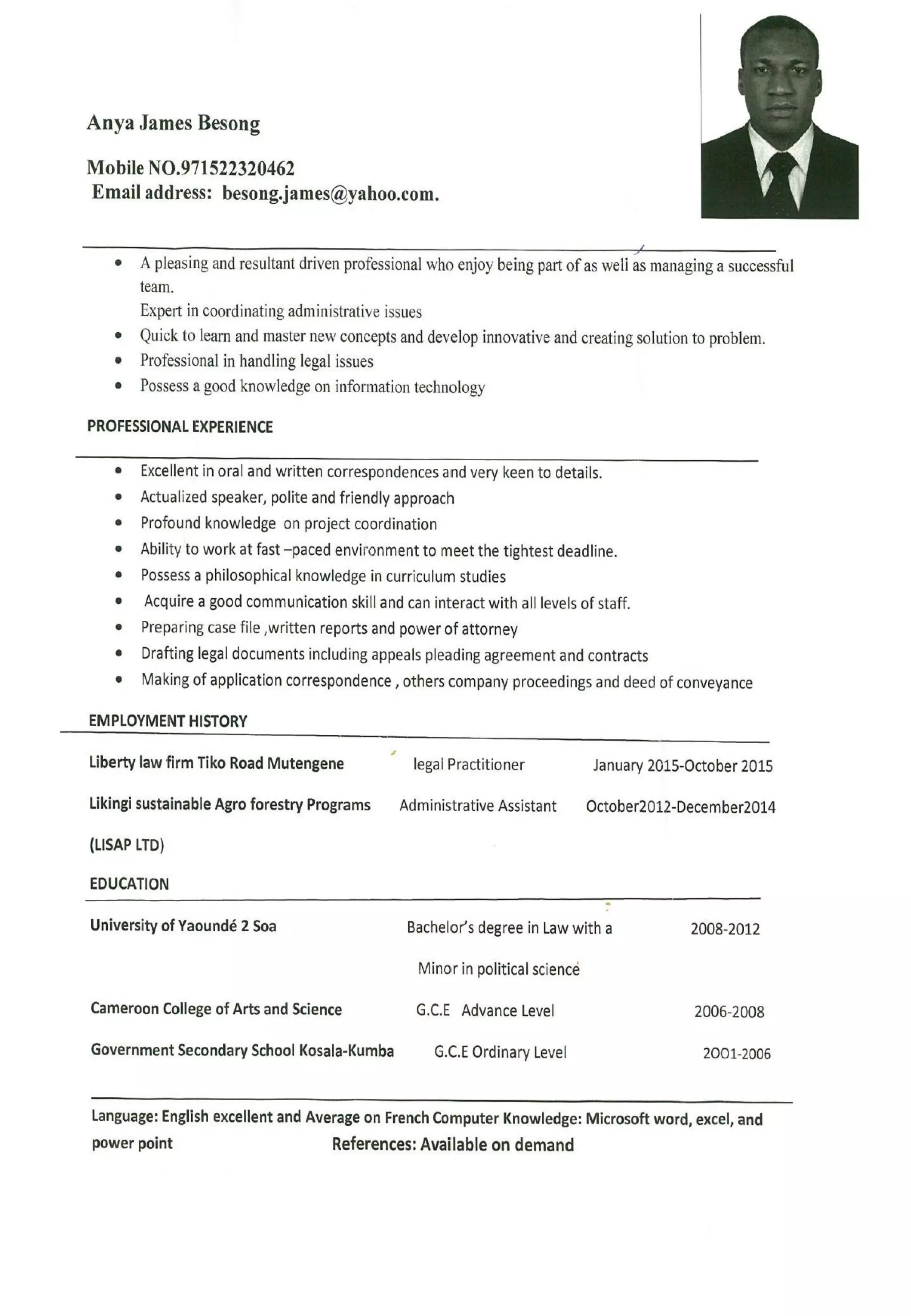 James Besong CV | PDF