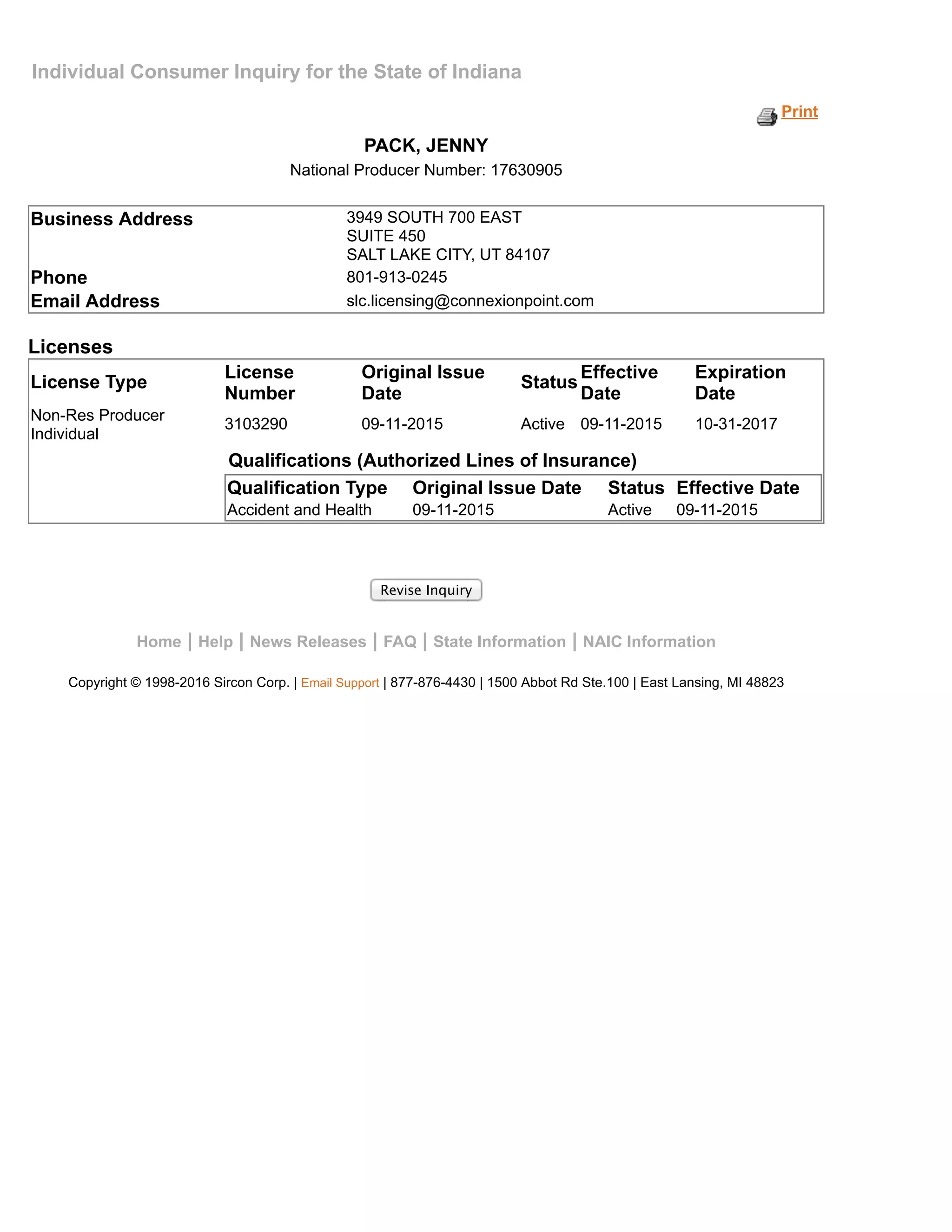 Indiana License Info | PDF