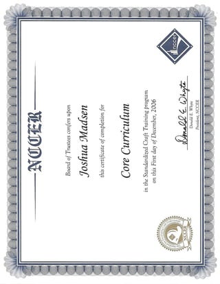 NCCER Core Class Certificate | PDF