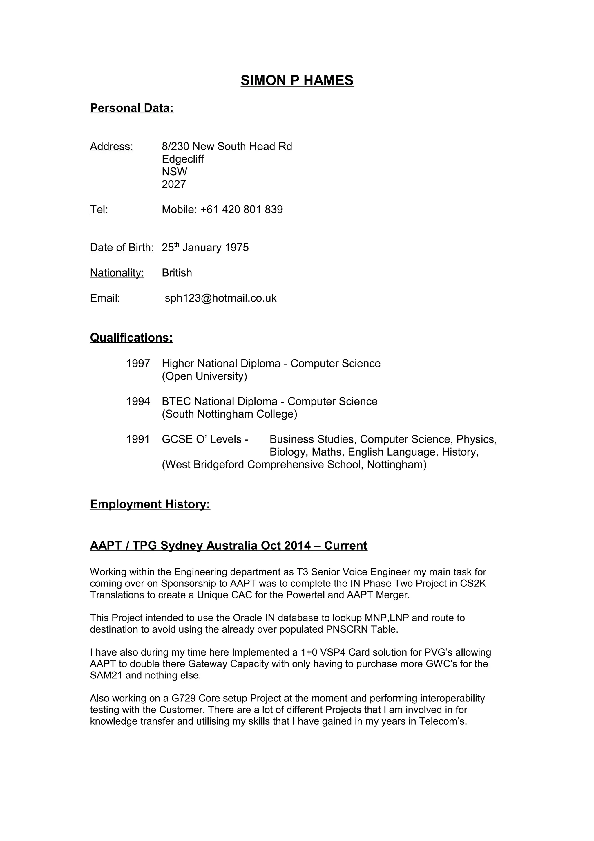 Simon-CV-April-2015 | PDF