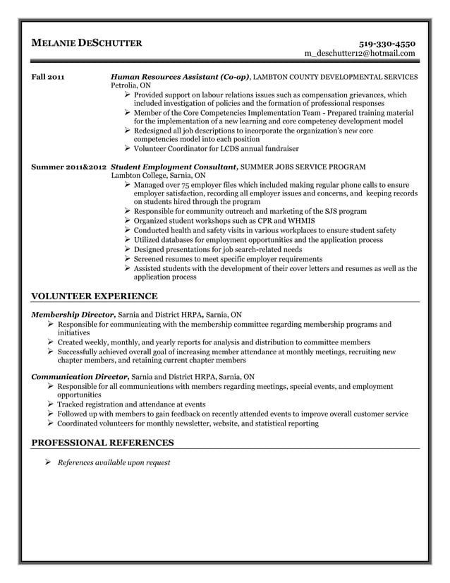 Melanie DeSchutter - General Resume | PDF | Human Resources | Business