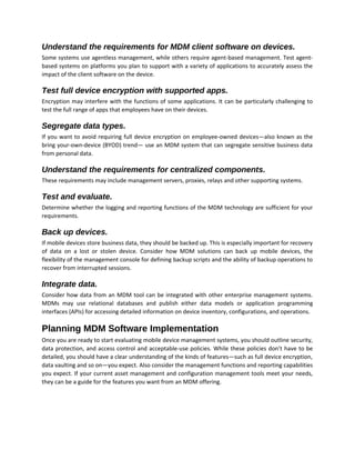 Mobile Device Management - Product Study | DOC