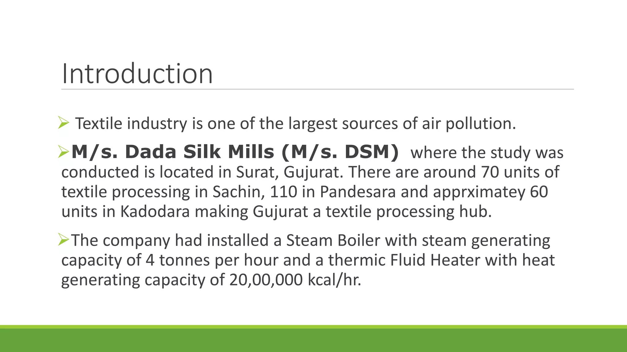 EFFICIENCY OF BAG FILTER IN REDUCING SPM LEVEL | PPTX