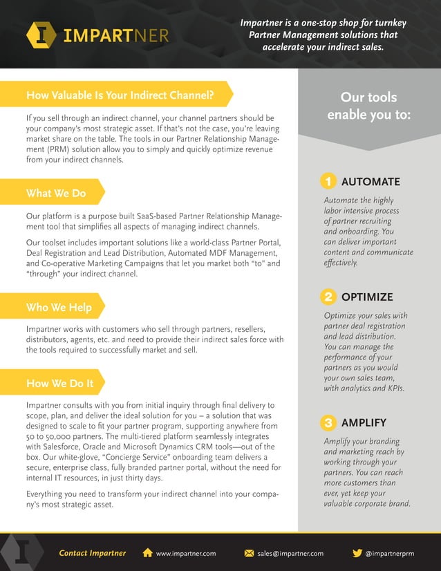 Impartner Overview | PDF | Sales | Business