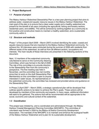 MHW Stewardship Plan Phase 1 | PDF