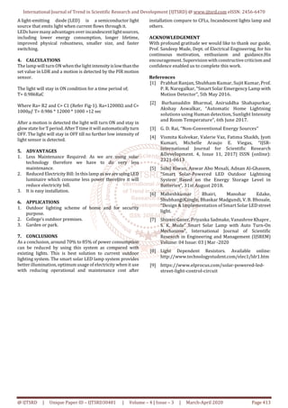 Design and Implementation of Smart Solar Lamp with Automation | PDF
