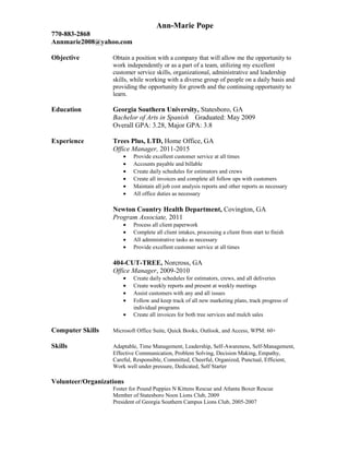 Ann-Marie Pope Resume | DOC
