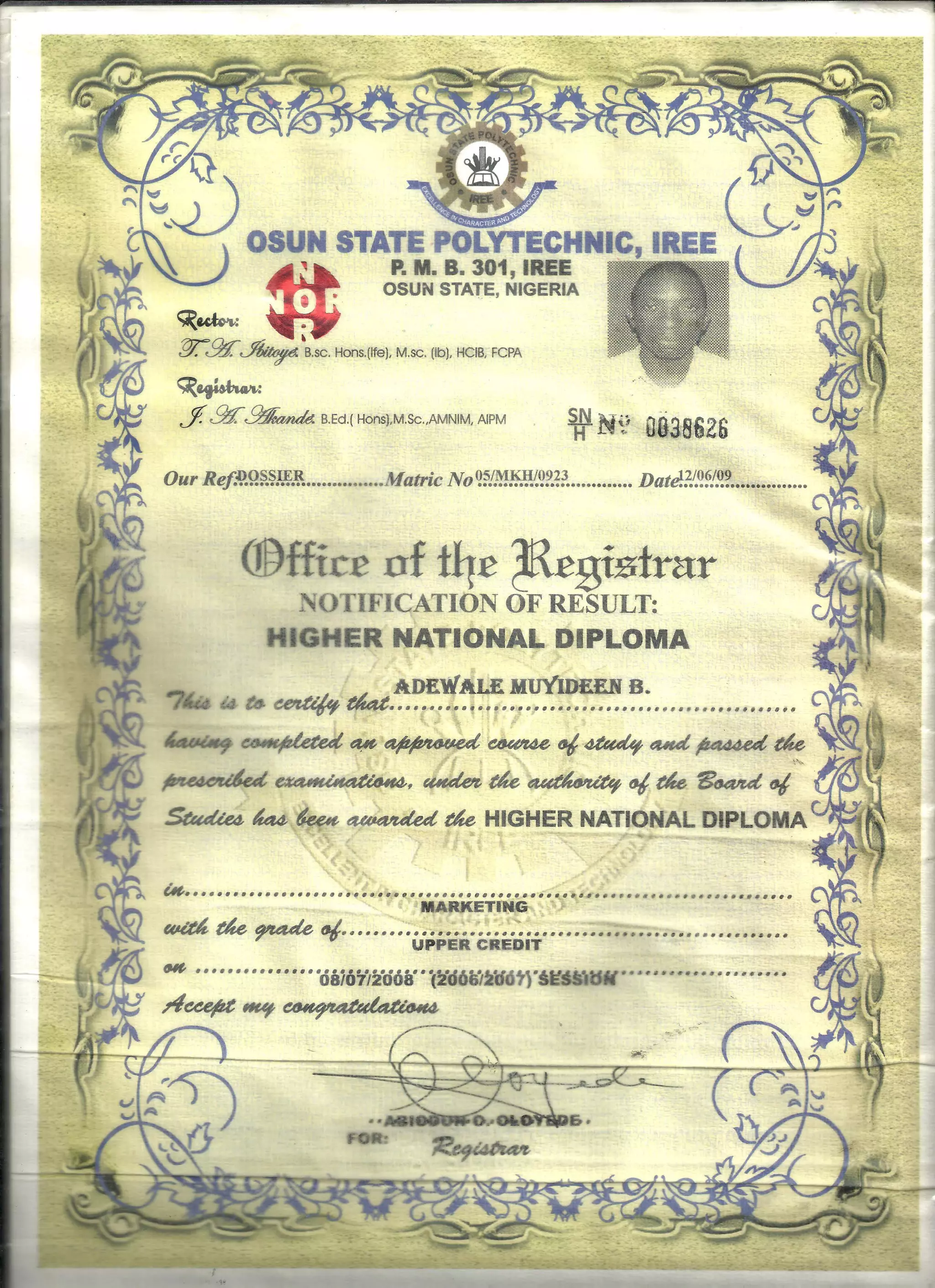 HND Certificate | PDF