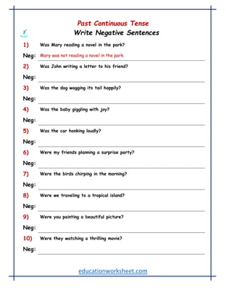 English tenses of past continuous tenses | PDF