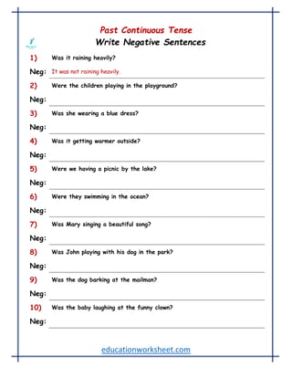 English tenses of past continuous tenses | PDF