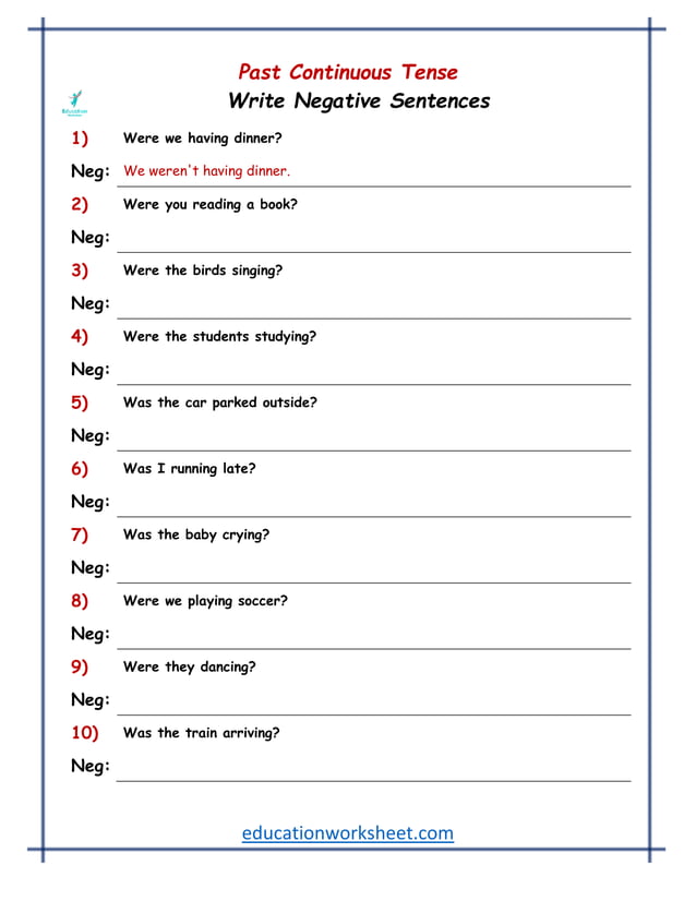 English tenses of past continuous tenses | PDF