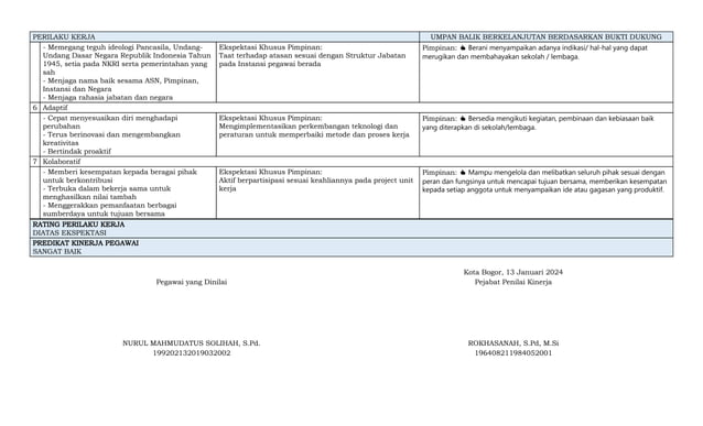 SKP Penilaian ekinerja pegawai My ASN BKN | PDF