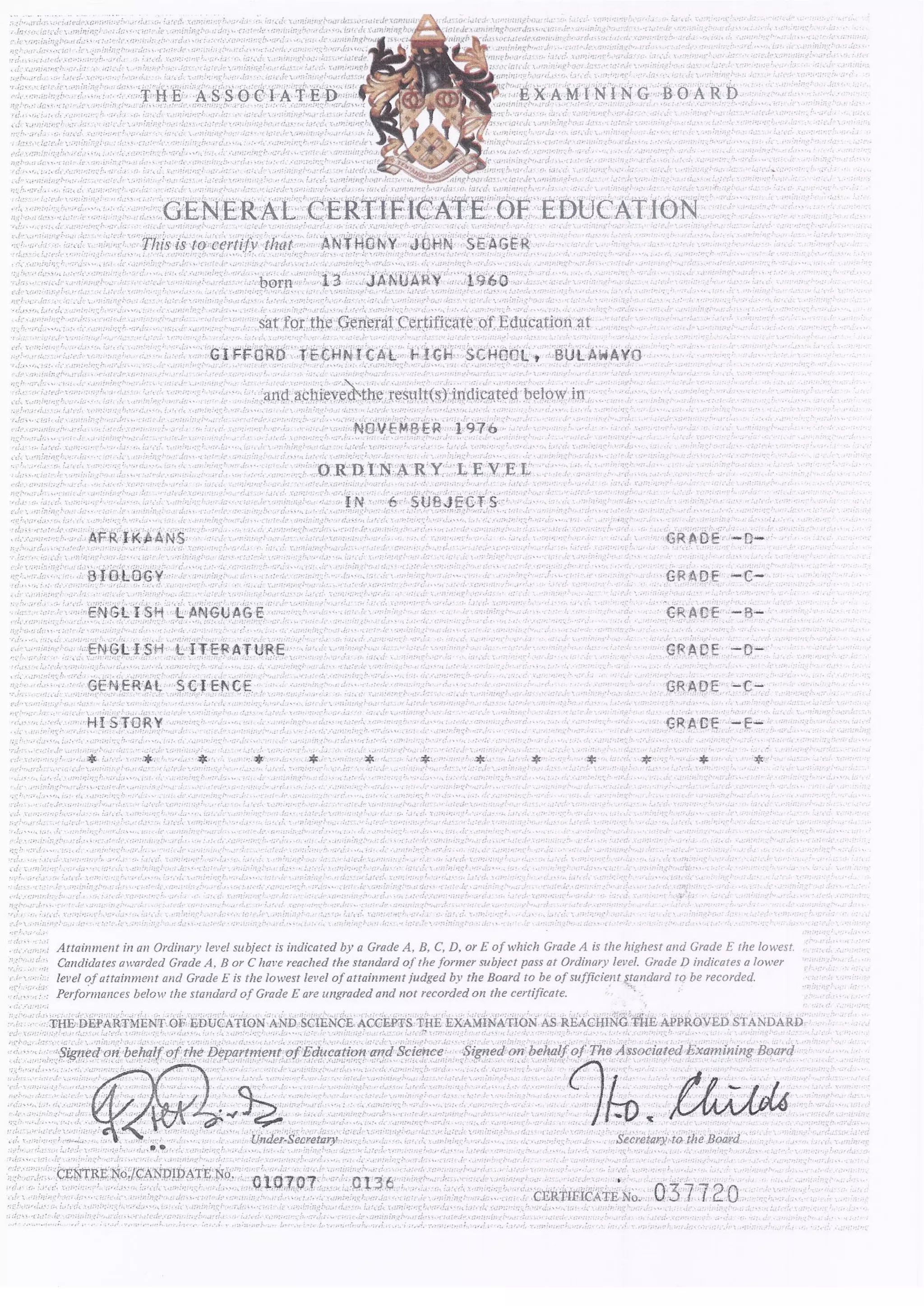 Seager Copies Qualifications & Appointments | PDF