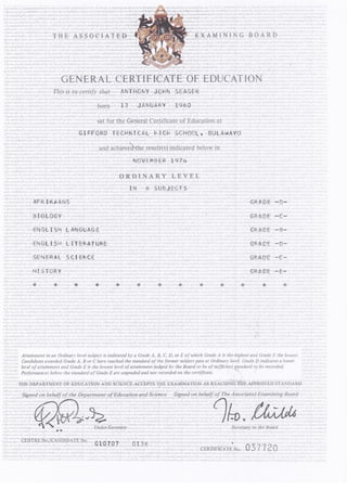 Seager Copies Qualifications & Appointments | PDF