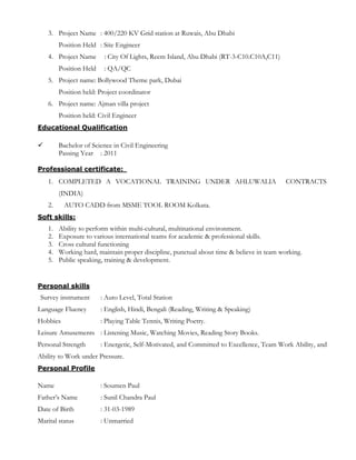 soumen paul update cv | PDF | Civil Engineering Industry | Industries