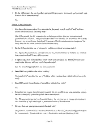 Good Laboratory Practices Questions and Answers | PDF