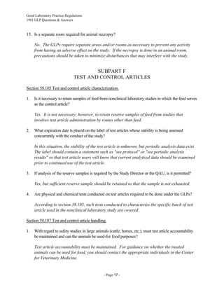 Good Laboratory Practices Questions and Answers | PDF