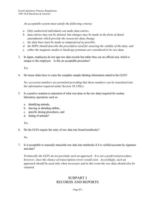 Good Laboratory Practices Questions and Answers | PDF