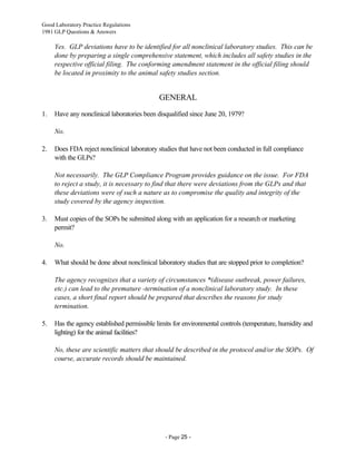 Good Laboratory Practices Questions and Answers | PDF