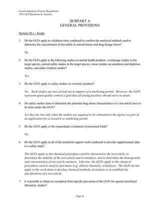 Good Laboratory Practices Questions and Answers | PDF