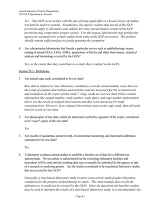 Good Laboratory Practices Questions and Answers | PDF