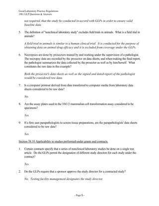 Good Laboratory Practices Questions and Answers | PDF