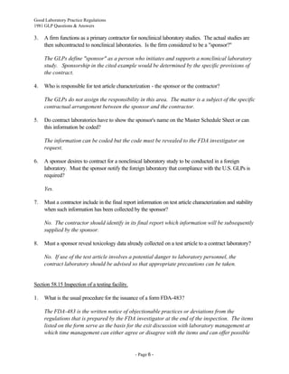 Good Laboratory Practices Questions and Answers | PDF