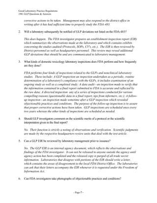 Good Laboratory Practices Questions and Answers | PDF