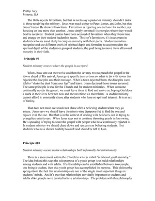 11 Principles of a Successful Youth Ministry | DOC