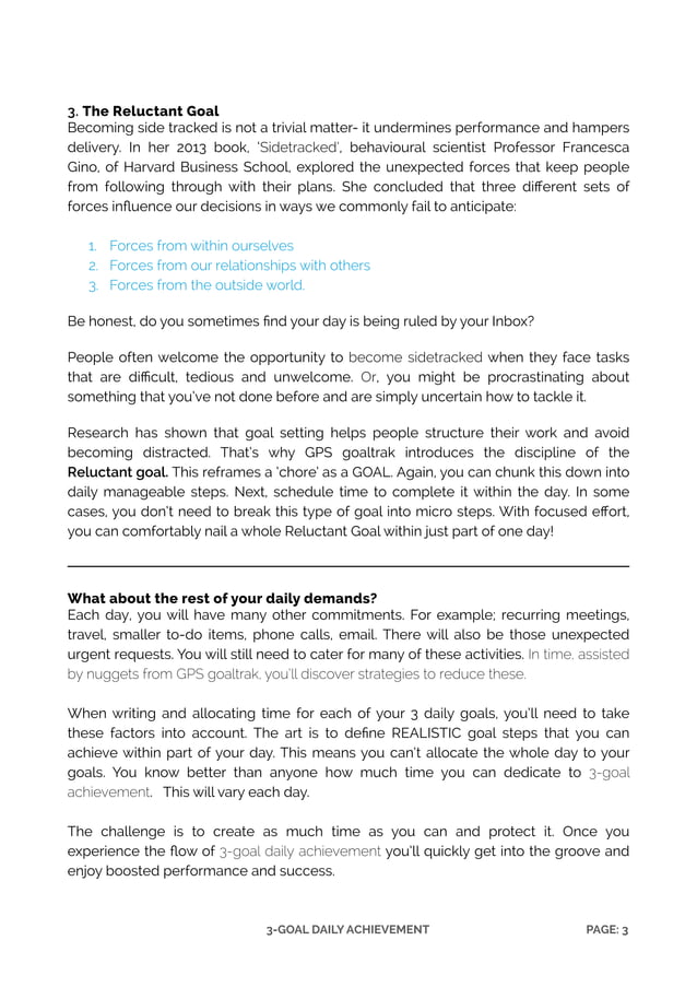 3 Goal Daily Achievement | PDF