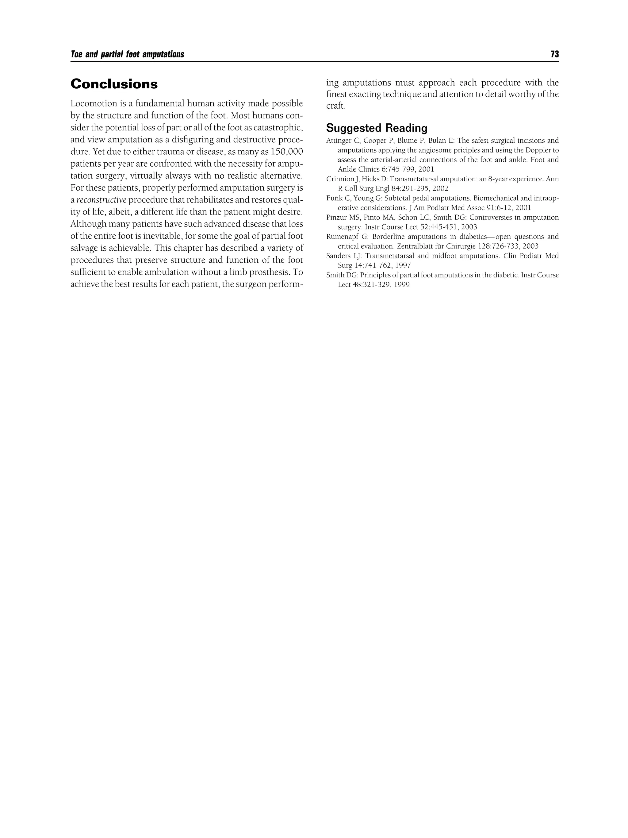 Toe and Partial Foot Amputations | PDF