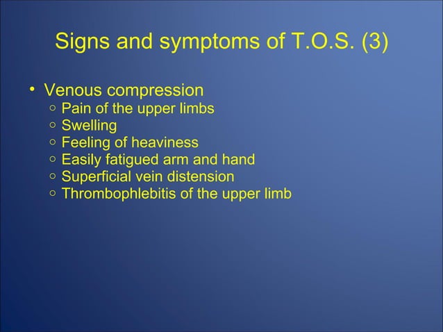 THORACIC OUTLET SYNDROM (TOS) | PPT
