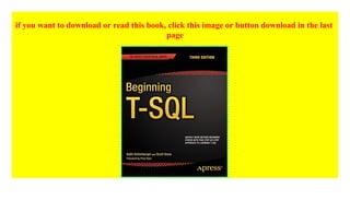 Beginning T-SQL epub$ | PPT