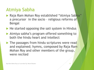 Bharat_Bhushan_Assignment_Raja Ram Mohan Roy As a Journalist | PPTX