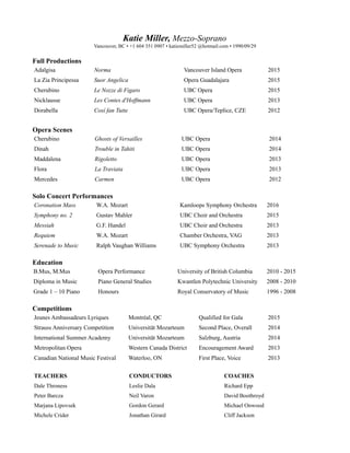 Music Resume July 2015 (1) | PDF