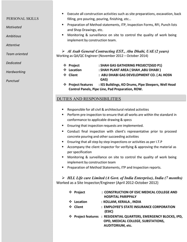 CV CIVIL ENGINEER | PDF