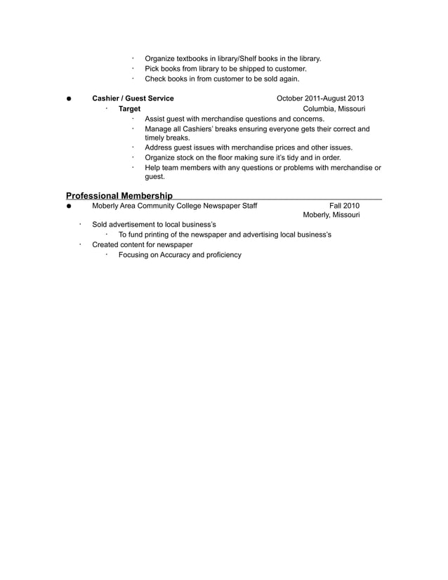 My Resume-copy for work | RTF