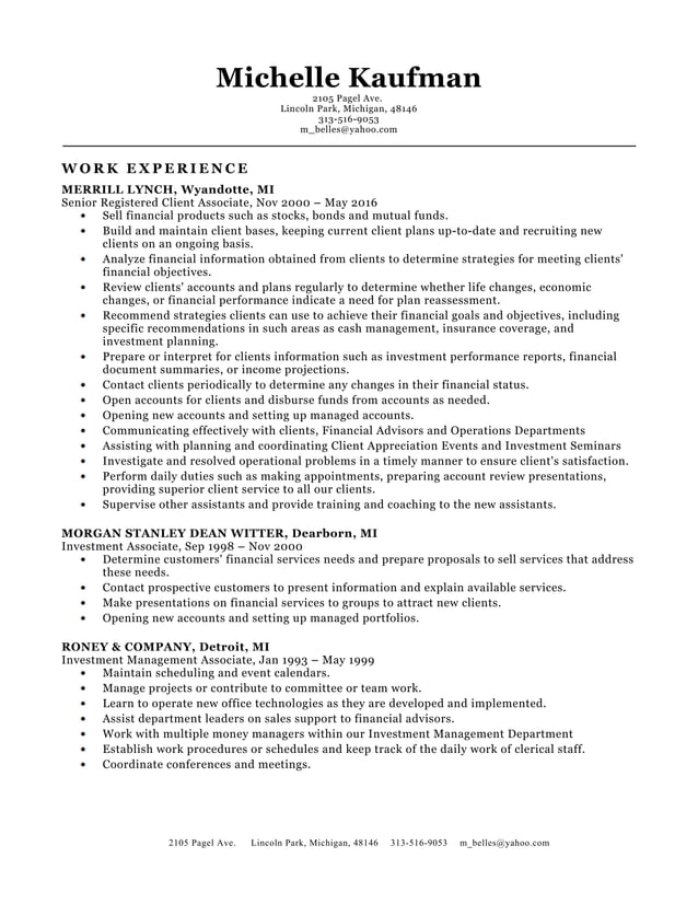 Michelle Kaufman Resume 2016 | PDF