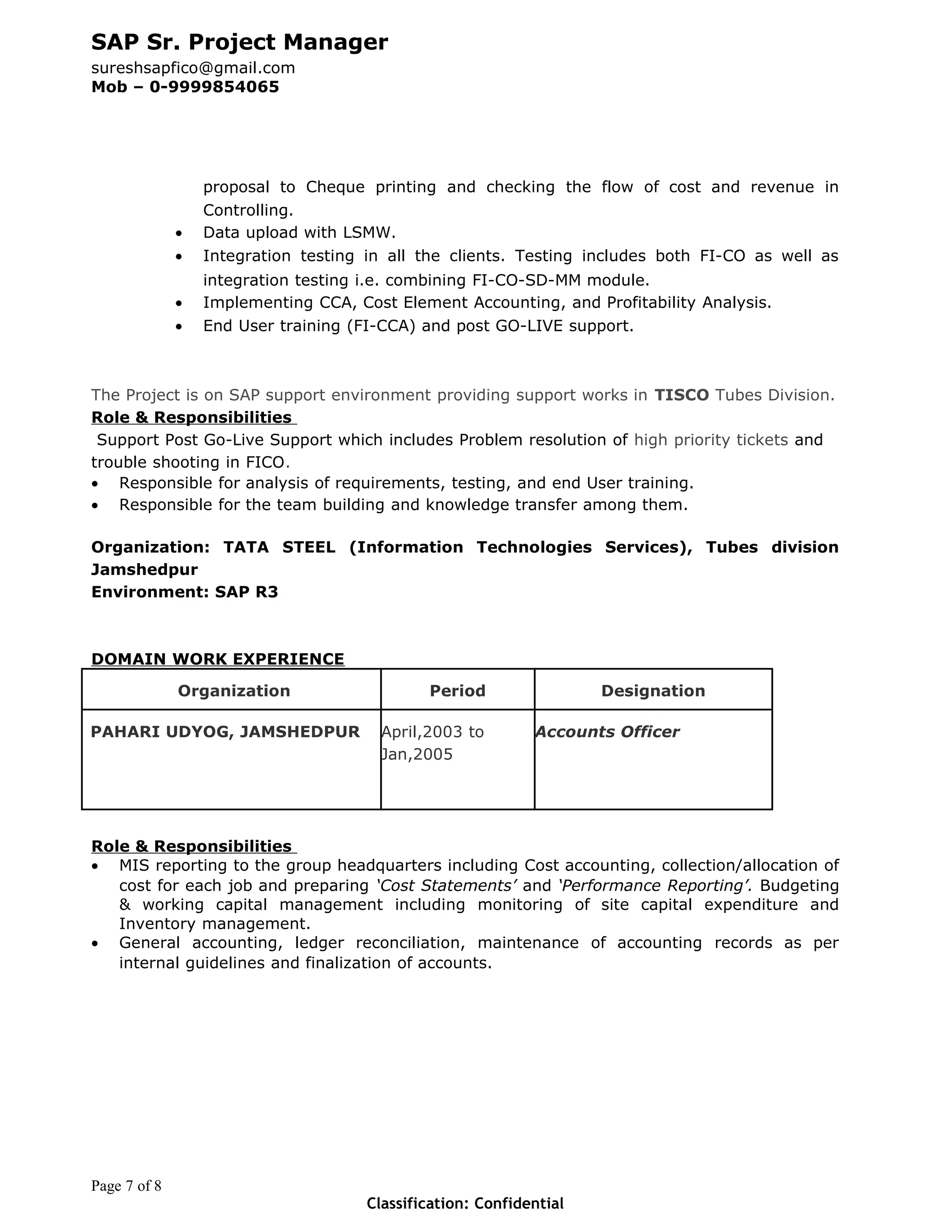 Suresh Sap Project Manager Resume Doc Cloud Computing Internet