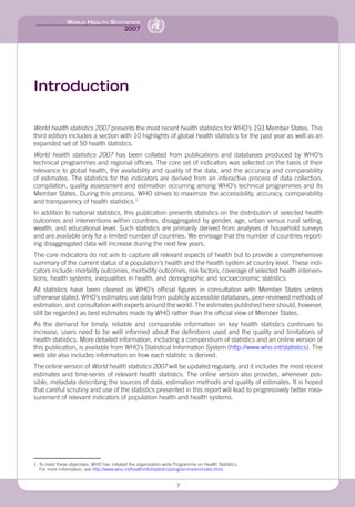 World Health Statistics 2007 2007th Edition World Health Organization | PDF