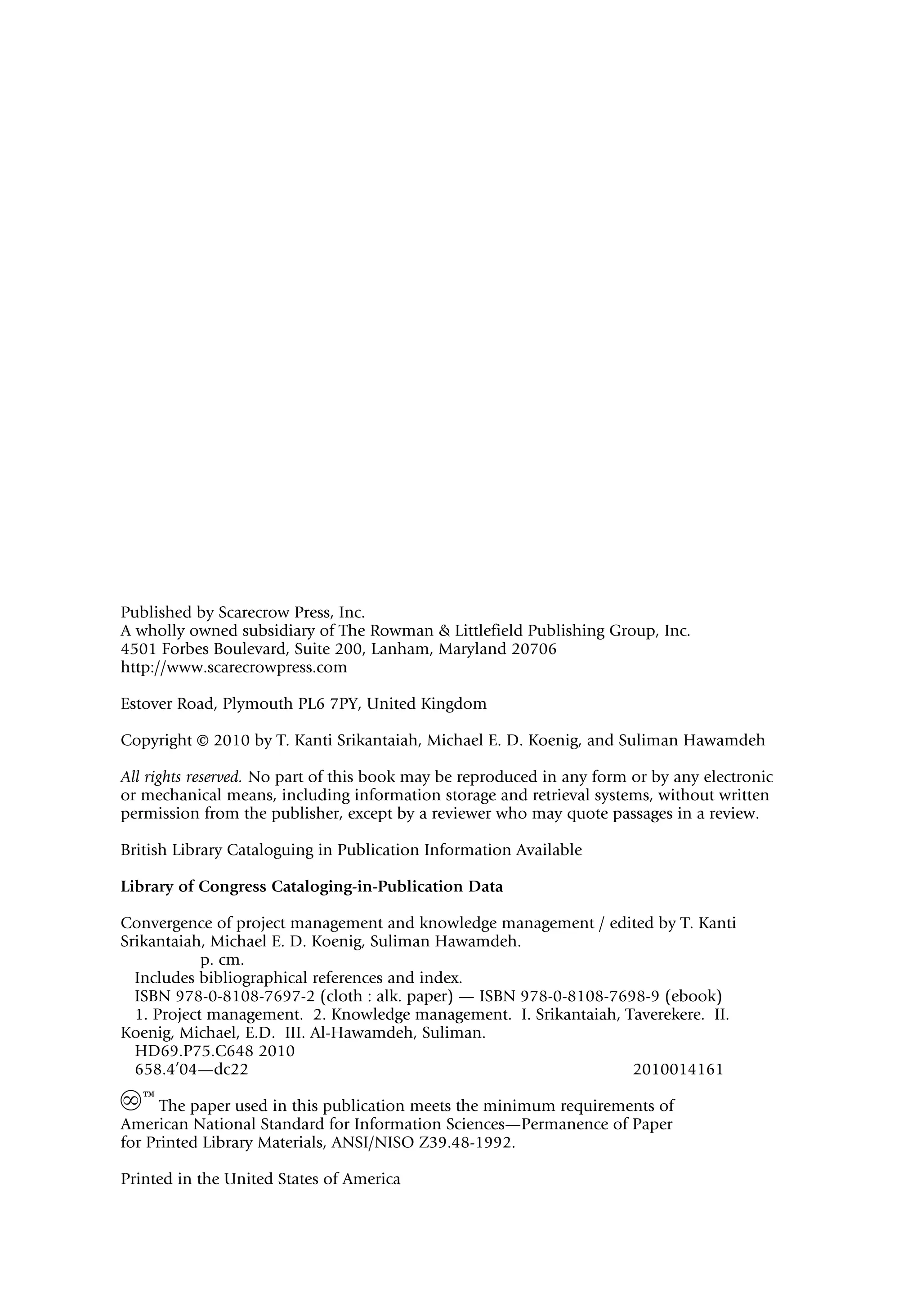 Convergence Of Project Management And Knowledge Management T Kanti ...