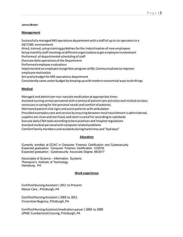 James Binder resume | PDF