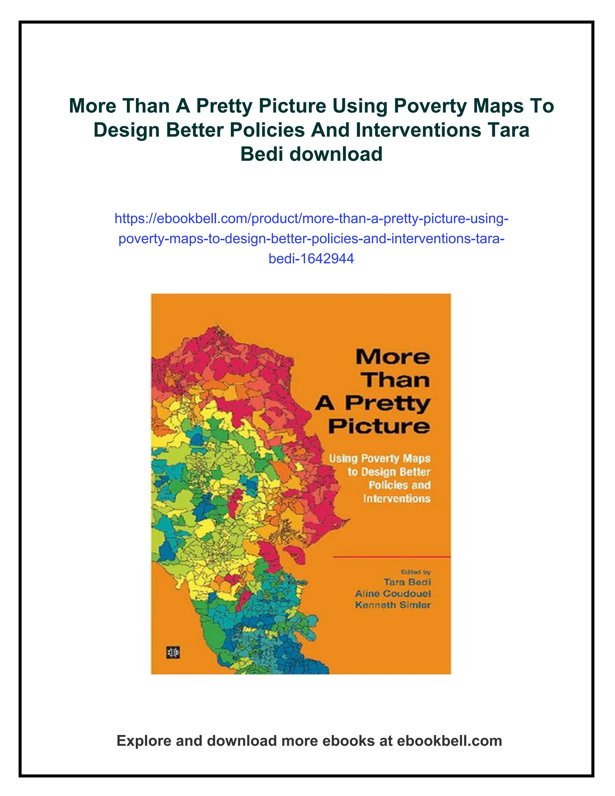 More Than A Pretty Picture Using Poverty Maps To Design Better Policies And Interventions Tara ...