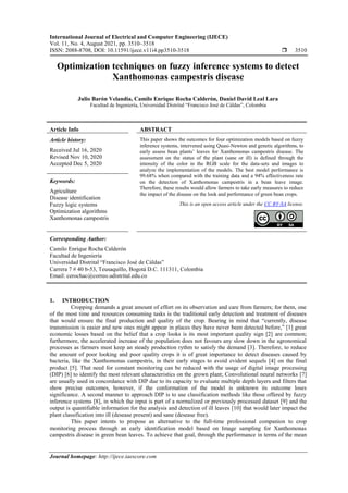 Optimization techniques on fuzzy inference systems to detect Xanthomonas campestris disease | PDF