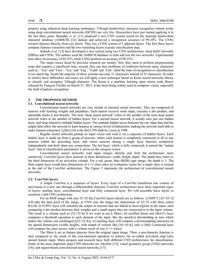 Tifinagh handwritten character recognition using optimized convolutional neural network | PDF
