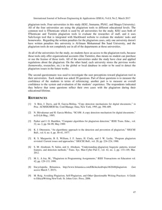 The Plagiarism Detection Systems for Higher Education - A Case Study in Saudi Universities | PDF ...