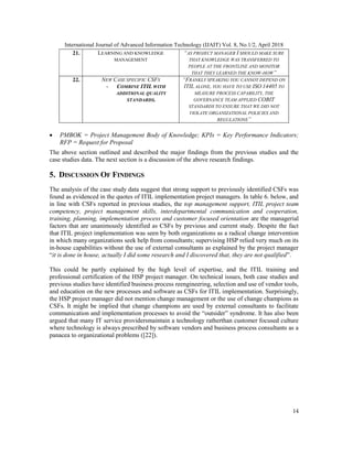 CRITICAL SUCCESS FACTORS FOR INFORMATION TECHNOLOGY INFRASTRUCTURE ...