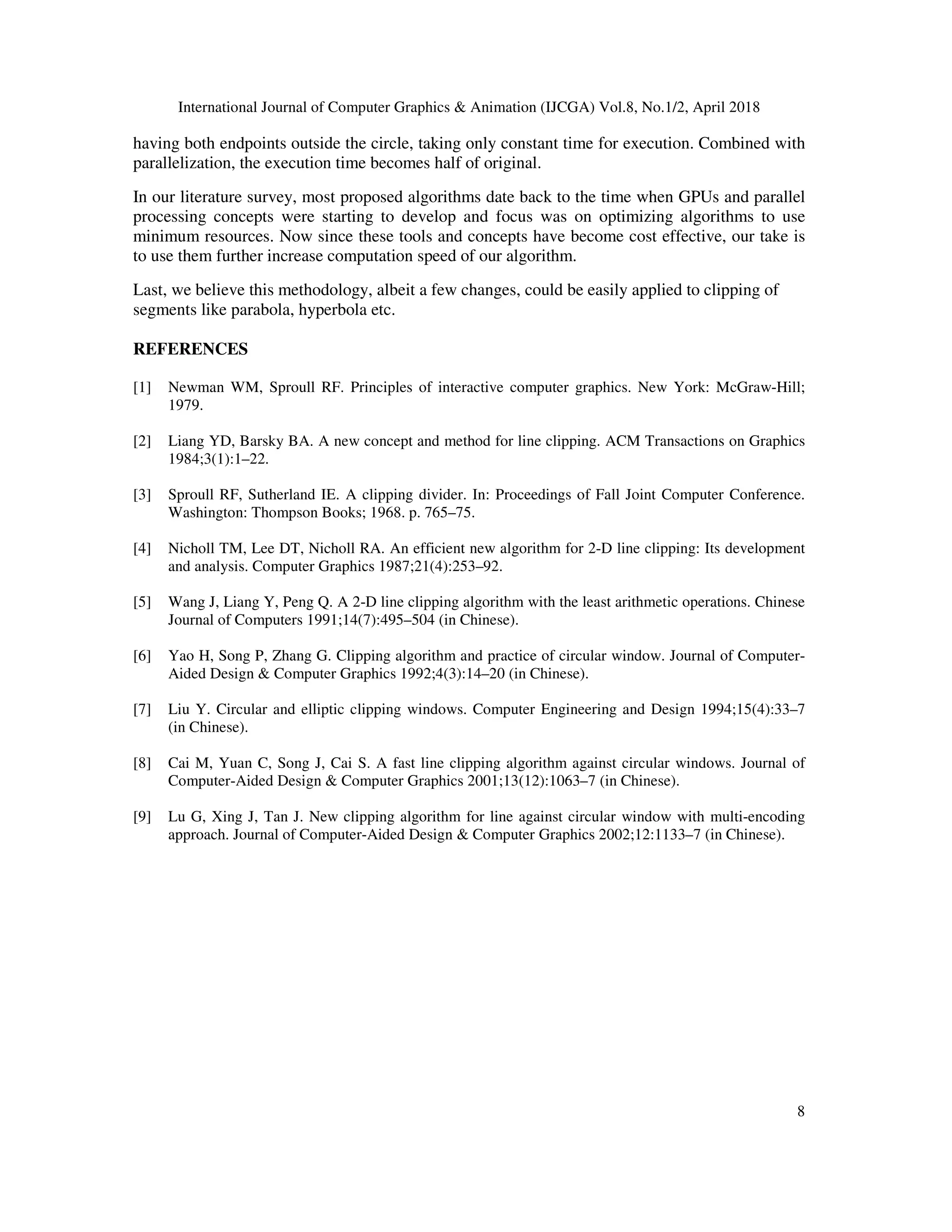 AN EFFICIENT LINE CLIPPING ALGORITHM FOR CIRCULAR WINDOWS USING VECTOR CALCULUS AND ...